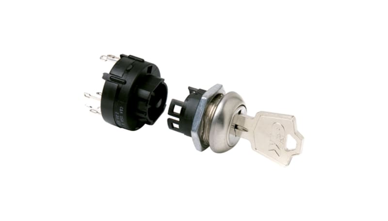C&K A116132Y2NZNQ Switch,Keylock,SP4T,KeyPull Pos 1,4 Tumbler Lock,SS ...