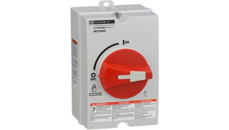 Schneider Electric MD3304X Non-Fusible Disconnect Switch,Motor,30A,3 ...