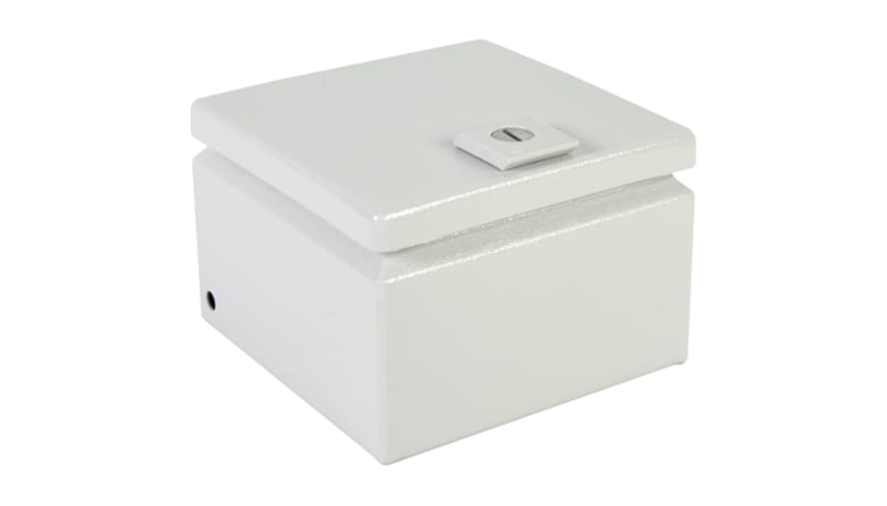 Rittal 8018098 Junction Box, Steel, Hinged, 1/4 Turn Latch, Gray, 6x6x4 ...