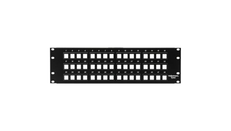 HellermannTyton P108-48-MOD Modular Patch Panel 48 Port, 3U, Steel ...