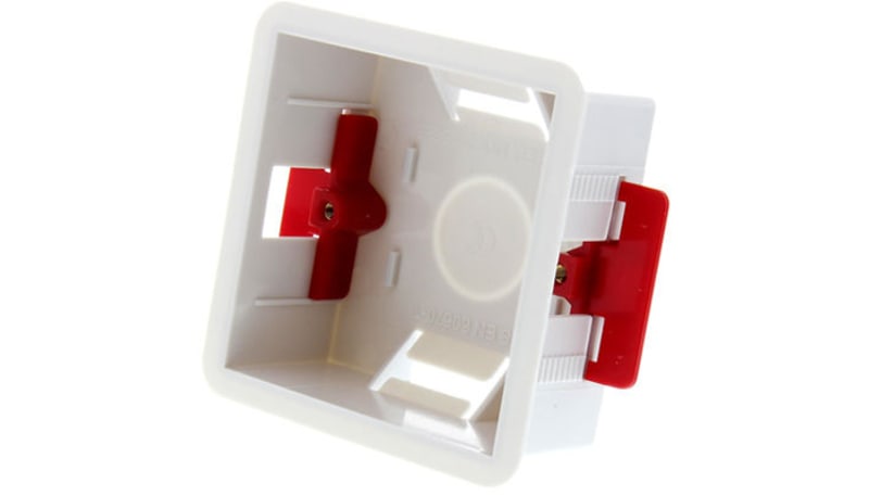 RS COMPONENTS UK DB2540 Dry Lining BoxesWhite Gloss ABS Back Box,BS St ...