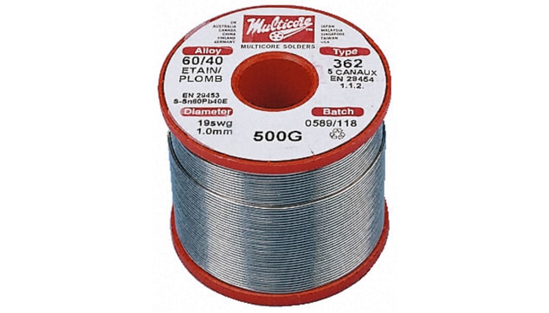 RS COMPONENTS UK 291346 Multicore 0.71mm Wire Solder, +183 to +188°C ...