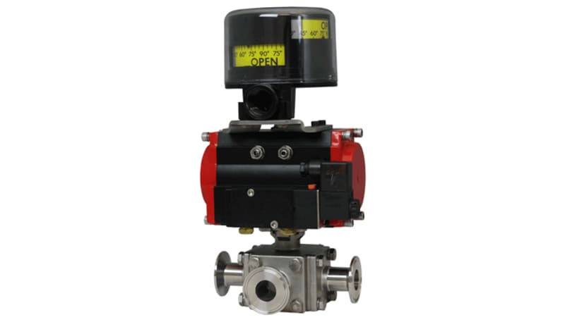 Dwyer Instruments WE33-ESR03-T3-AD00 1" Spring Return, Flow Path C, 24 ...