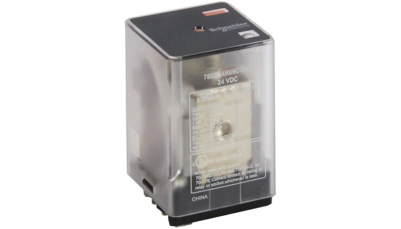 Schneider Electric 788XBXRC-24D Relay, Power, Dpdt, 10 A, Plain Cover ...