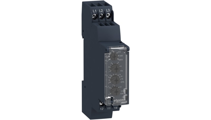 Schneider Electric RM17TE00 Phase Monitoring Relay, 208-480 VAC, NO/NC ...