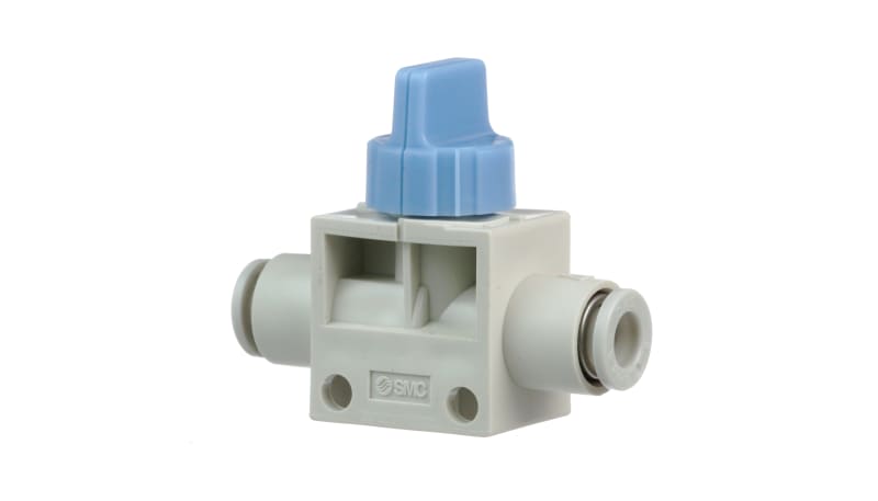 SMC Corporation VHK3-06F-06F Blue Rotary Knob Pneumatic Manual Control Valve, PBT, 0 - +60degC