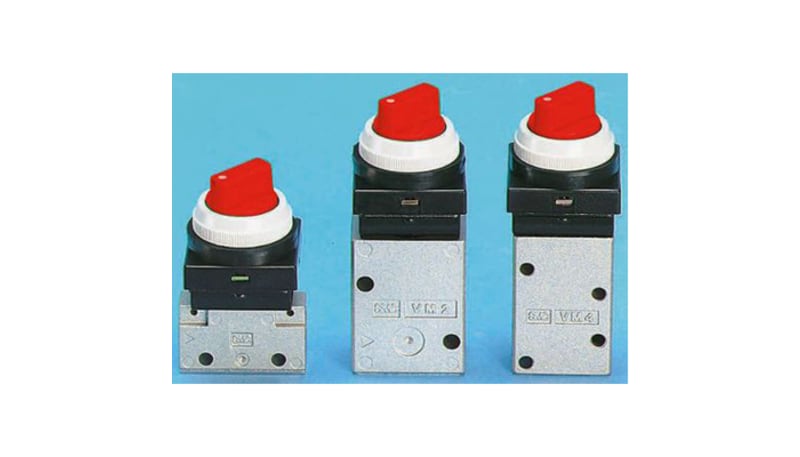 SMC Corporation VM230-02-34R 1/4in twist action NC mech valve,red