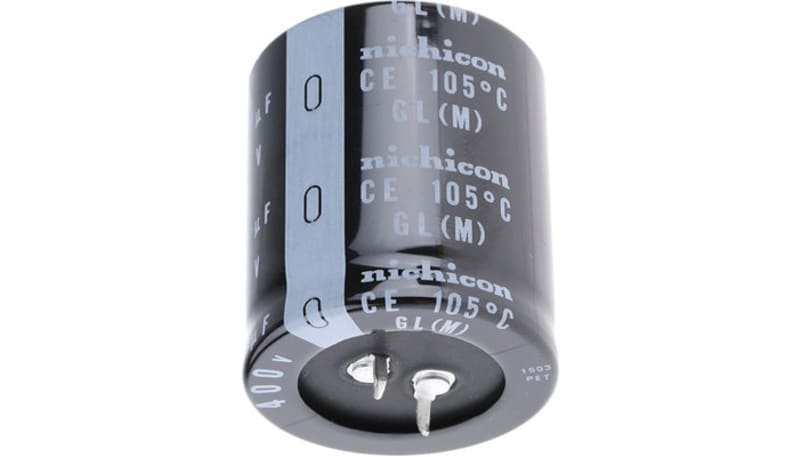 Nichicon LGL2G821MELC40 Aluminum Electrolytic Capacitor, 820uF 400 V dc ...