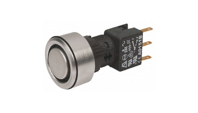 APEM Components A3PFA1X210J1 Push Button Switch, IP65, DPDT, Panel ...