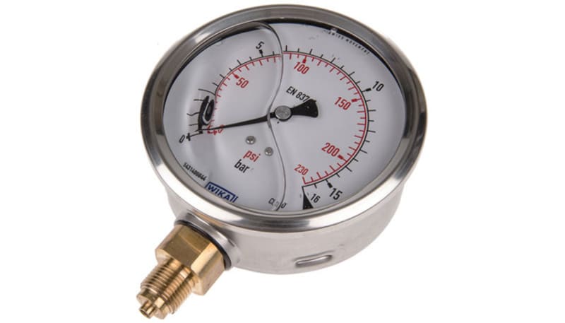 Wika Instruments 7075589 7075589 Analog Positive Press Gauge Bottom ...