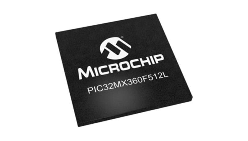 Microchip Technology Inc. PIC32MX360F512LT-80V/BG 512 KB Flash, 32 KB RAM, 80 MHz, 10-Bit ADC, DMA