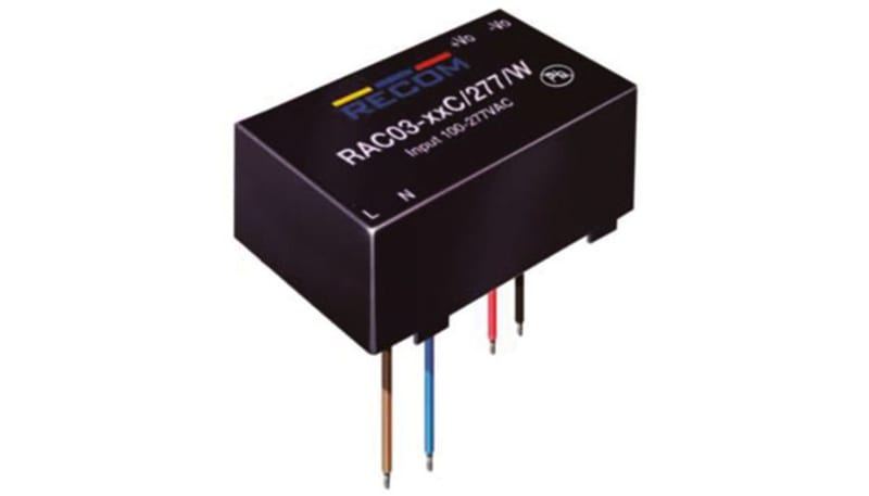 RECOM Power, Inc. RAC03-05SC/277/W Power Supply, AC-DC, 3W,1 ,Embedded ...