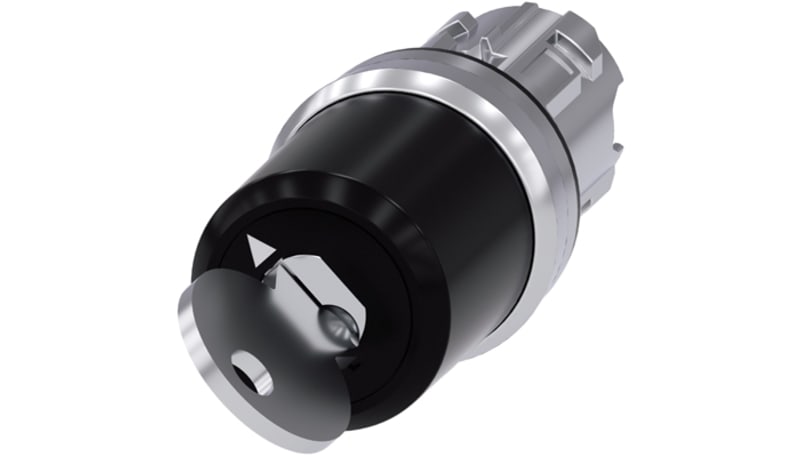 Siemens 3SU10505XF110AA0 3SU1 Key Switch, 2POS, Mounted, Key Removal IN ALL