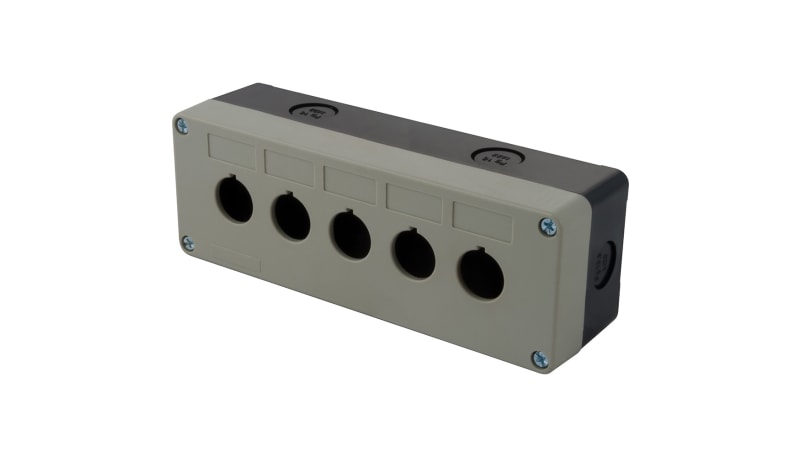 Carlo Gavazzi, Inc. PBBOX5HBG Enclosure,Pushbutton, 5 Hole, 22mm, ABS ...