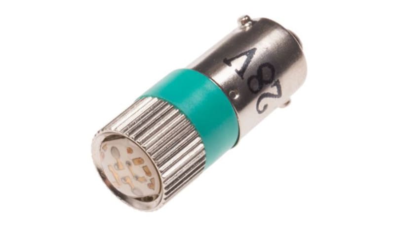 RS PRO 204467 Green LED Indicator Lamps BA9s Multichip 28 V ac/dc 100000 h