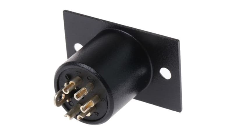 RS PRO 457910 5 Way Panel Mount XLR Connector Male Silver Plated ...