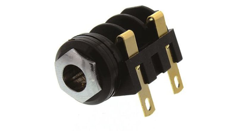 RS PRO 477567 Black Panel Mount Mono Jack Socket Female 6.35mm Mounting ...