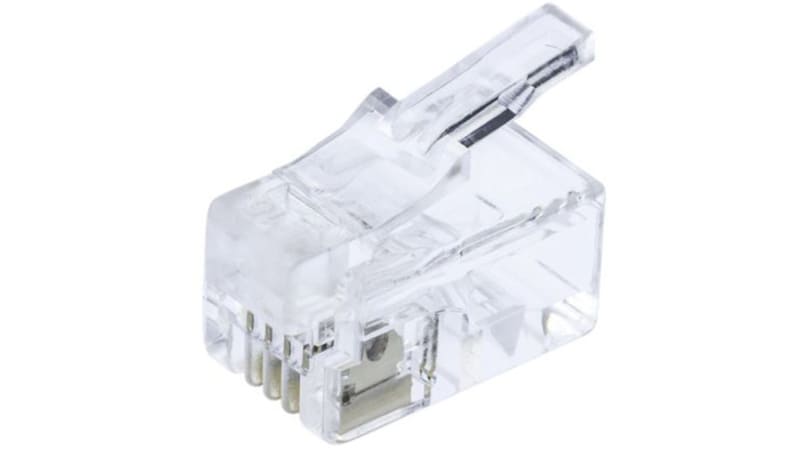 RS PRO 3316336 Straight Cable Mount RJ22 Modular Plug Connector, Plug 4 ...