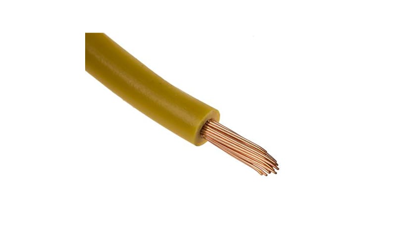 RS PRO 8114457 Hook-Up Wire Yellow PVC BS6231 13 AWG 50x0.25mm 25m (82ft)