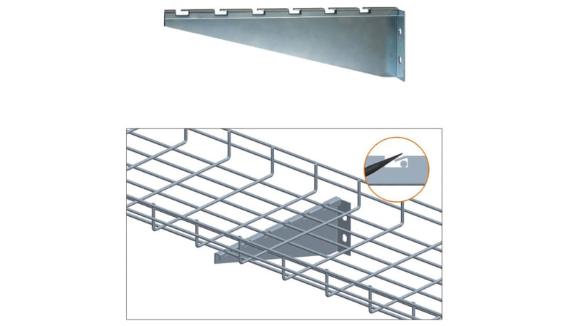Quest Technology / RS PRO CT0026-04-03 4" WALL BRACKET, ZINC