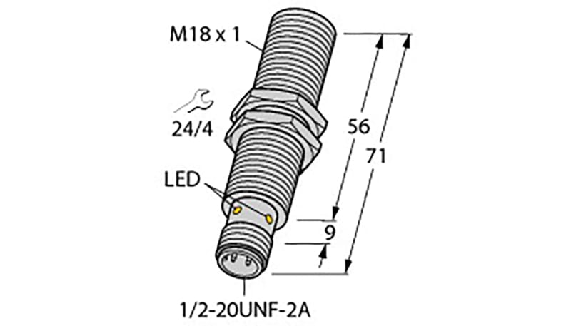 Turck BI5-GT18-ADZ30X2-B3331/S34 ProXimity Sensor, 5mm Sensing ...