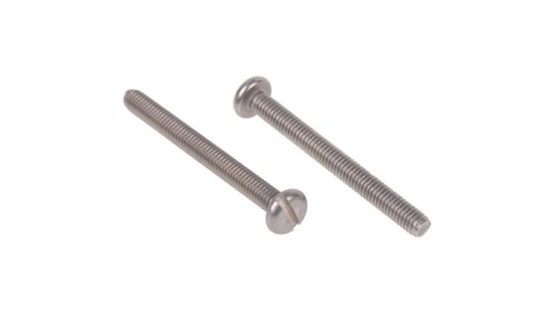 RS PRO 130640 Plain Stainless Steel Pan Head Machine Screws M4x40mm