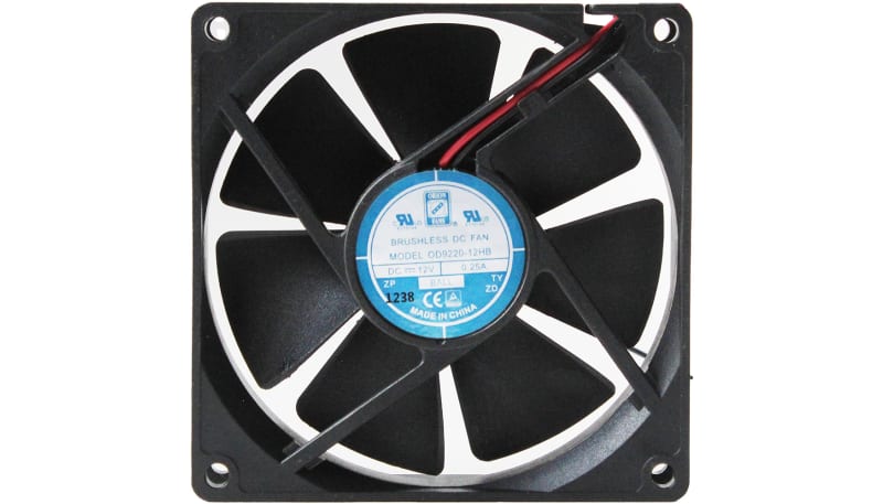 Orion Fans OD9220-12HB DC Fan,Square, 12V,32 CFM,Ball Bearing,92x20mm
