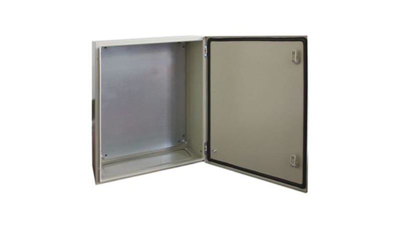RS PRO 7755817 Steel Wall Box 8 x 24 x 16in Pebble Gray RAL7032 Bracket ...