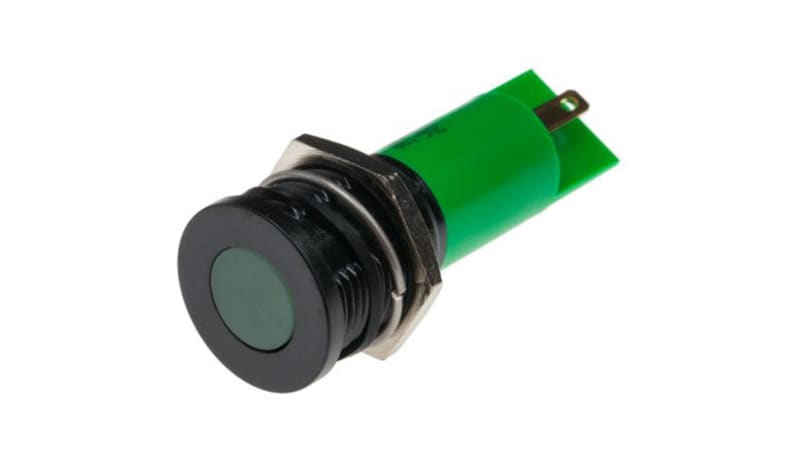 RS PRO 206198 Panel Mount Indicator Green LED 0.63"(16mm)Hole 110 vac ...