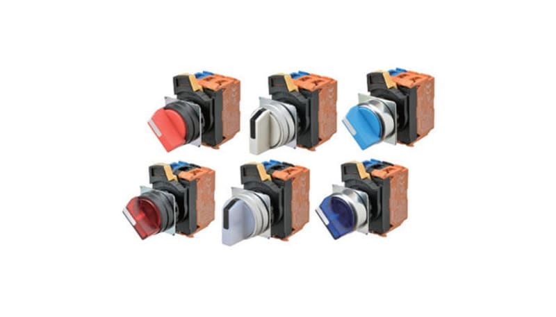 Omron Automation A22NW-2RL-TRA-G102-RC Switch, Selector, Illum, 2 Pos ...