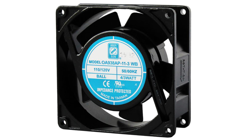 Orion Fans OA938AP-22-3TB AC Fan, 92x92x38mm, 230VAC, 3W, 1800RPM ...