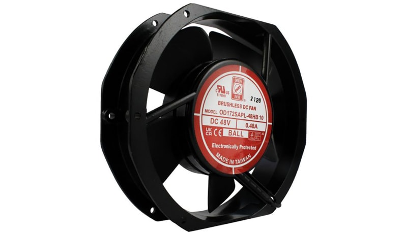 Orion Fans OD172SAPL-12MB DC Fan,Square, 172x172x38mm, 12V, 190CFM