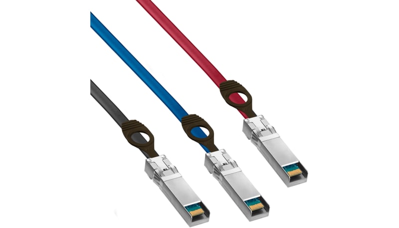 3M 1412-P20-06-1.00 SFP+ Assy, 30 AWG, flat, Red PVC jacket, Universal ...