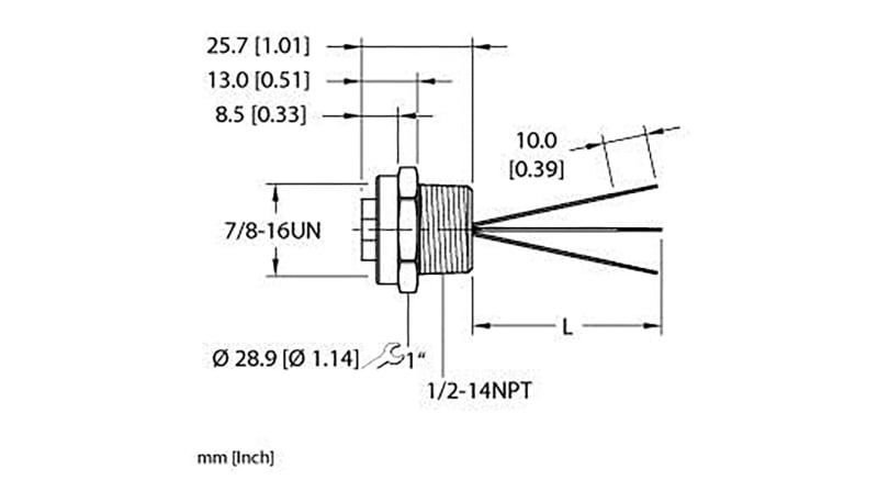 Turck RKF 30-1.5M/NPT Connector, RKF 30-1.5M/NPT, U-02529