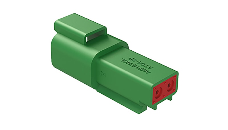 Amphenol Sine Systems AT04-2P-GRN 2-Way Receptacle, Green Male Connector