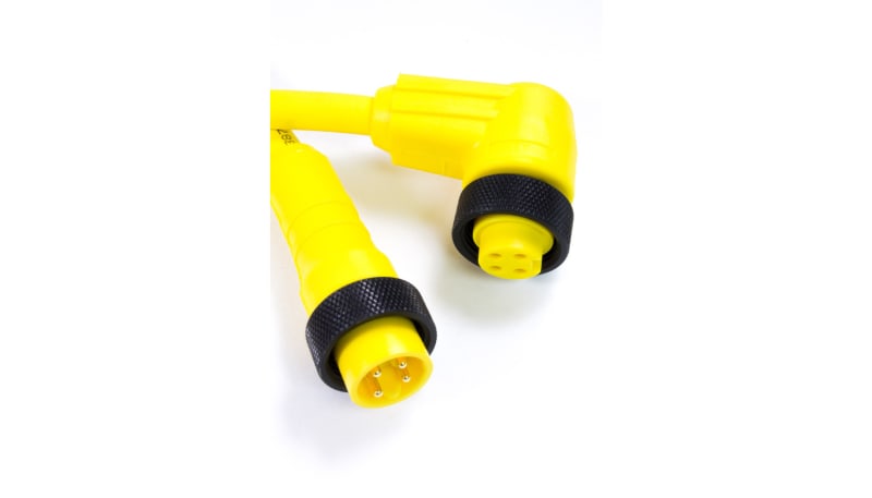 Alpha Wire PR03KW113 YL358 TPE Cordset , MiniM IntThr to 16 AWG 03POL ...