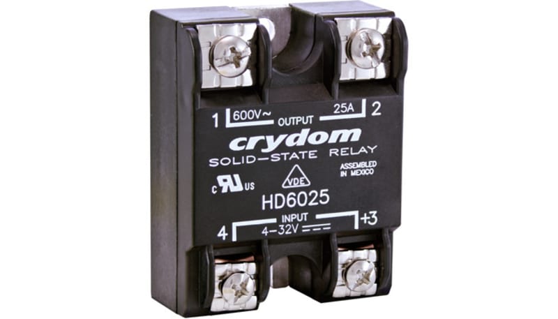 Sensata - Crydom HD4825P SSR Relay, Panel Mount, IP00, 530VAC/25A, DC ...
