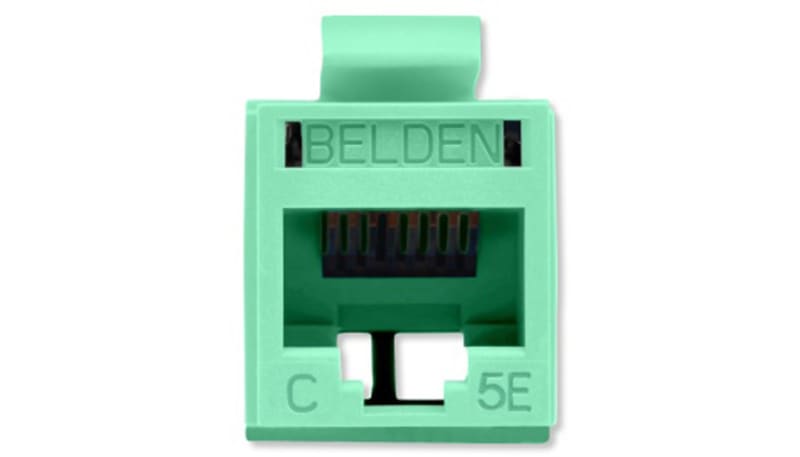 Belden RV5MJKUTG-S1 CAT5E UTP Modular Jack, Green (TIA), T568 A/B ...