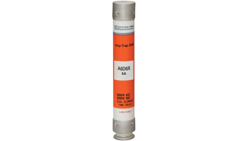 Mersen A6D6R Fuse, Time Delay, Visual Open Face Indicator, 200kA AC ...