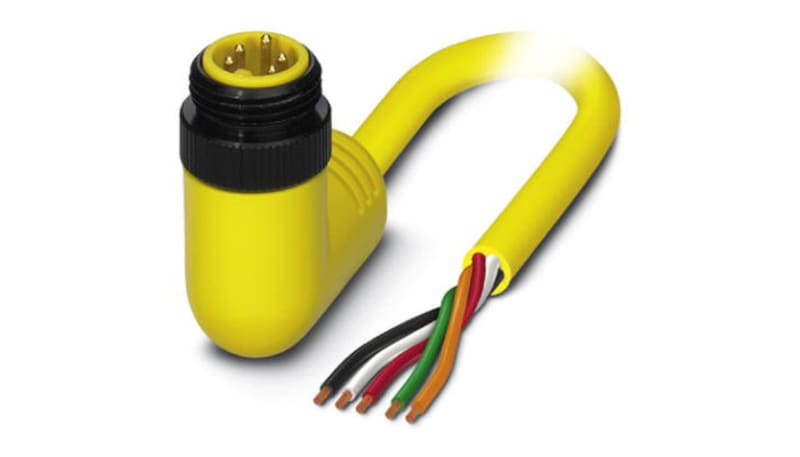 Phoenix Contact 1416831 Cordset;5-wire;Male angled/Open end;5m;16AWG ...