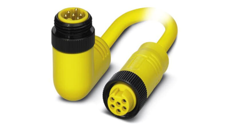 Phoenix Contact 1416611 Cordset;6-wire;Male angled/Female straight;1m ...