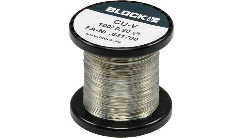 Block USA CU-V 100/0,20 Hook-Up Wire,32AWG,Bare TC