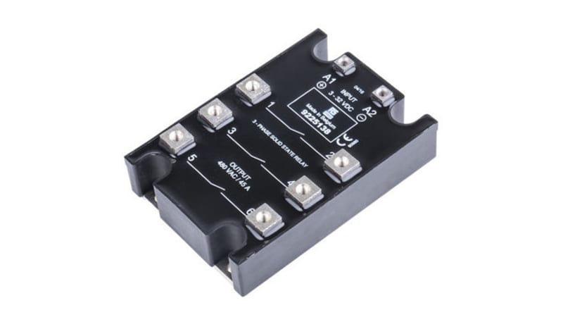 RS PRO 9225138 Solid State Relay 32V 45A 3PST Random Turn-On Panel ...