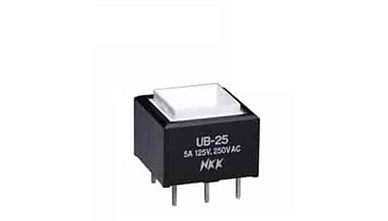 NKK Switches UB25SKW03N Switch,P/B,DPDT,ON-(ON),Square,PCB Mount,No Cap ...