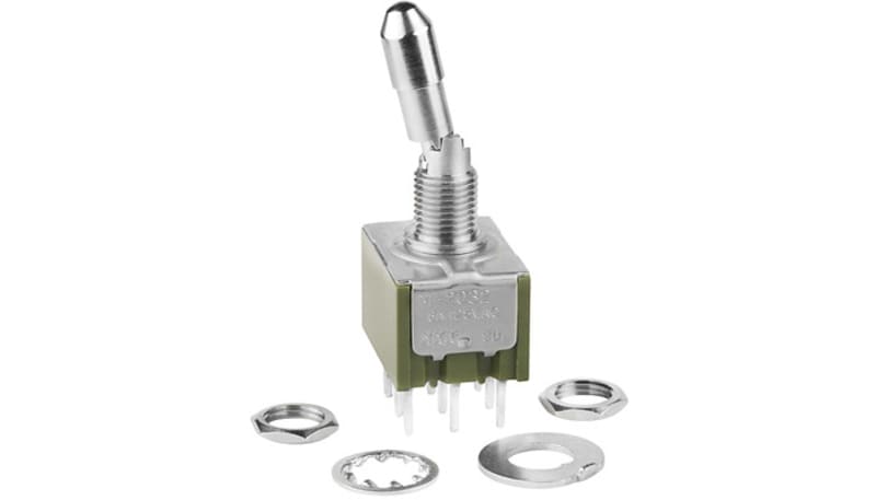 NKK Switches M2032LL1W03 Switch,Toggle,3PDT,ON-NONE-ON,.201" Locking ...