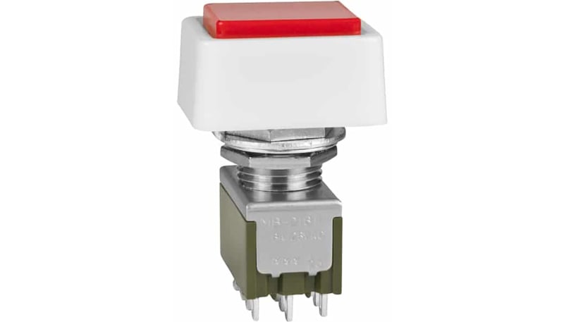 NKK Switches MB2181SB1W01-5C-B Switch,Mini P/B,4PDT,ON-(ON),Rect Shroud ...