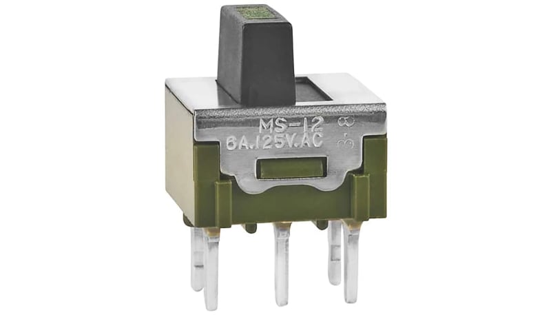 NKK Switches MS12LNW03F Switch,Slide,SPDT,ON-NONE-ON,Green LED,Straight ...