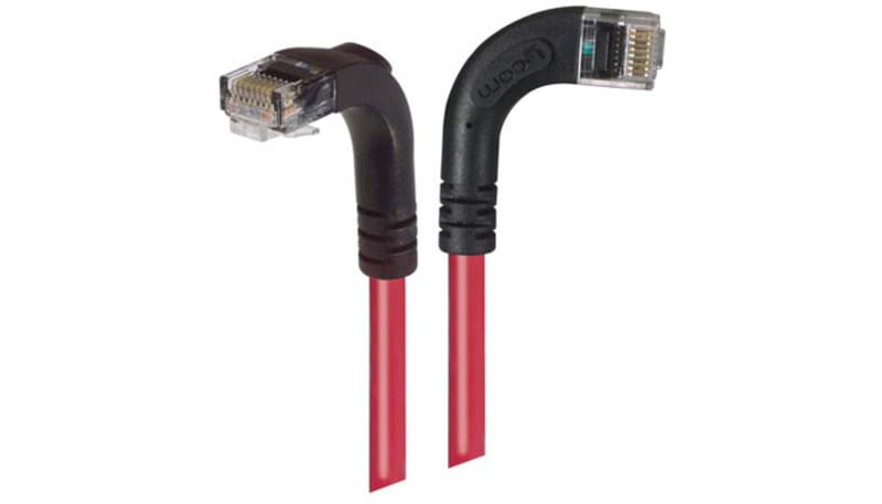 L-com TRD815RA10RD-10 Category 5E RA Patch Cable, RA Right Exit/RA Down ...