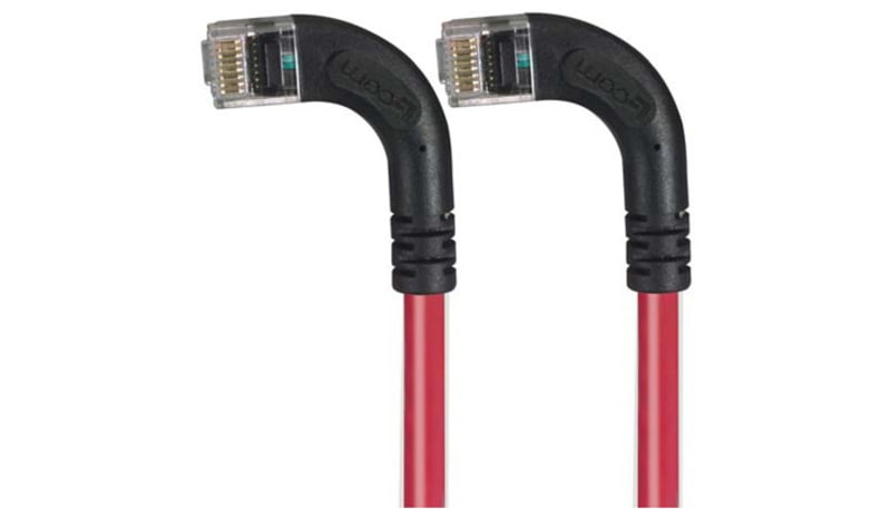 L-com TRD815RA9RD-20 Category 5E RA Patch Cable, RA Right Exit/RA Down ...
