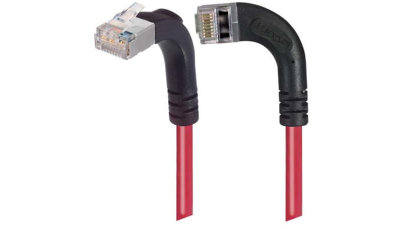 L-com TRD815SRA13RD-1 Category 5E RJ45 Right Angle Ethernet Patch Cord ...